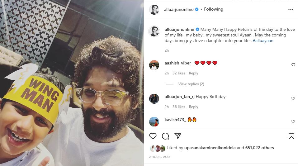 Allu Arjun pens heartfelt note for his 'sweetest soul' Allu Ayaan on ...
