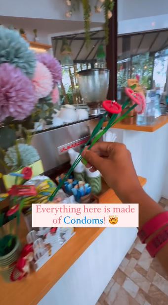 Everything in this cafe is made out of condoms