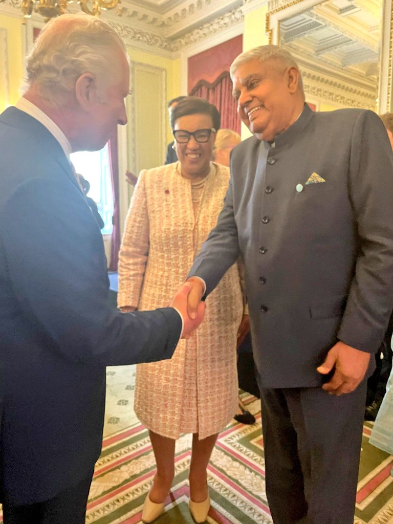 Vice President Jagdeep Dhankhar interacts with King Charles III during ... Vice President Jagdeep Dhankhar interacts with King Charles III during ...