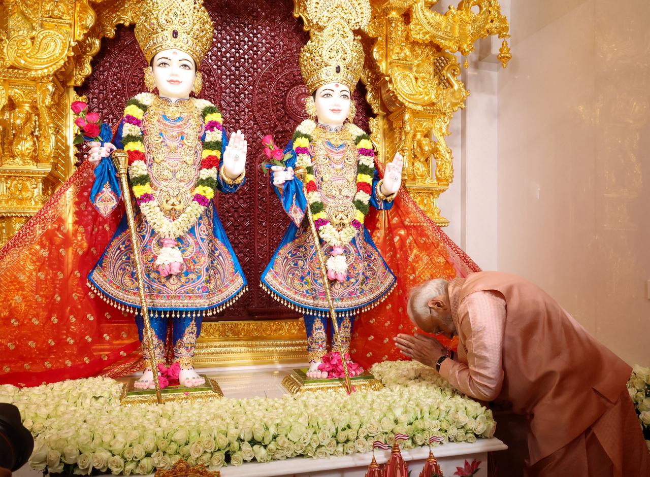 Glimpses of PM Modi's visit to BAPS Hindu Temple in Abu Dhabi