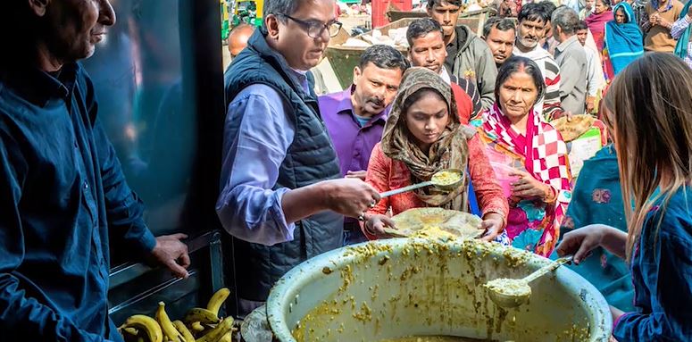 The cost of a packet of peanuts, that's all it takes to feed the needy